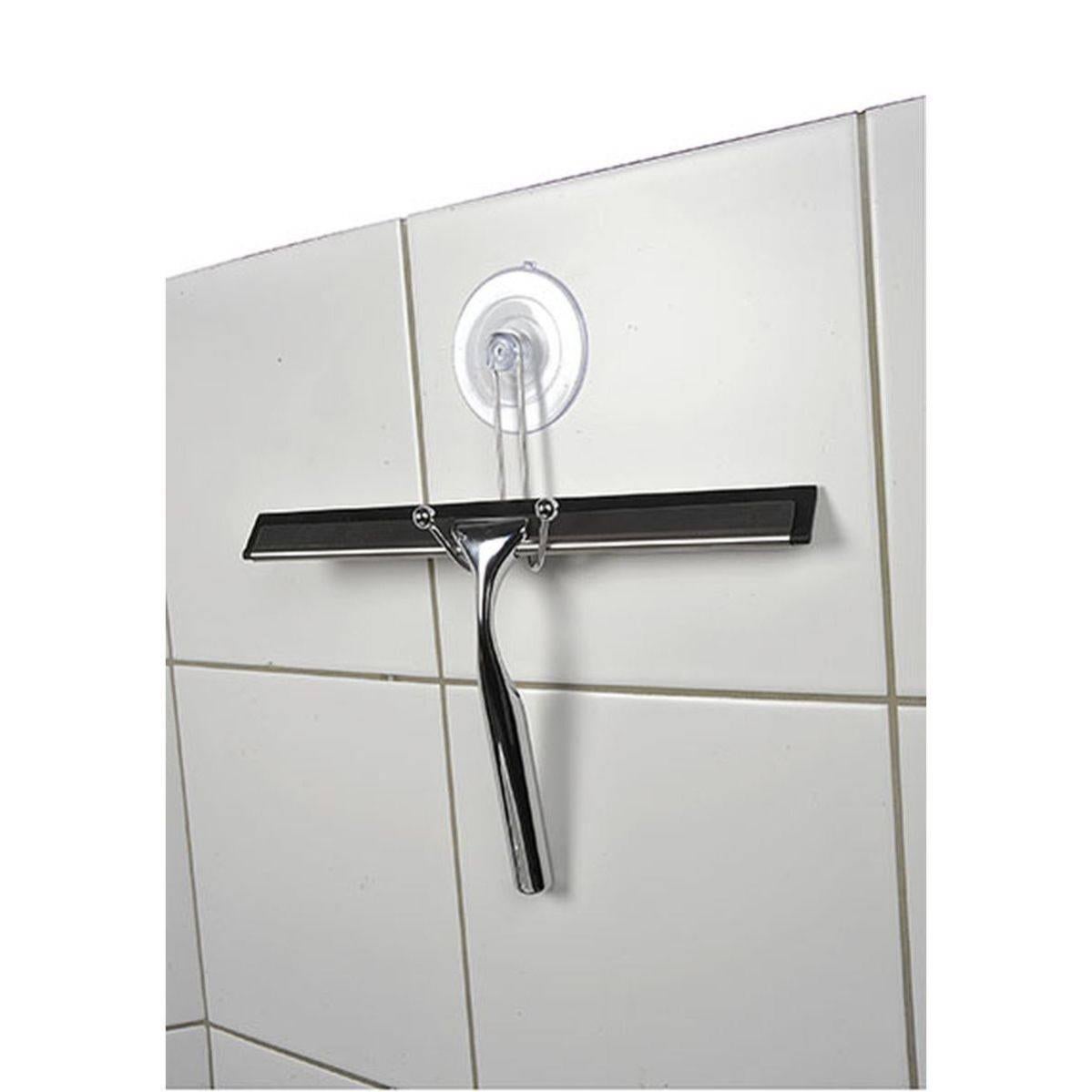 RACLETTE AVEC MANCHE ACIER INOXYDABLE SUPPORT VENTOUSE - CHROME ...