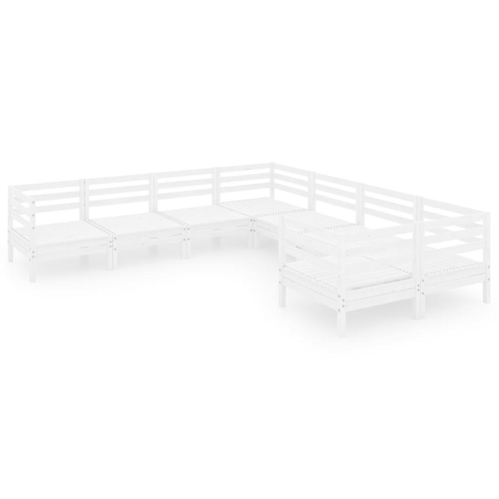 Mobili da giardino 8 pz. Legno di pino massiccio Bianco | Leroy Merlin