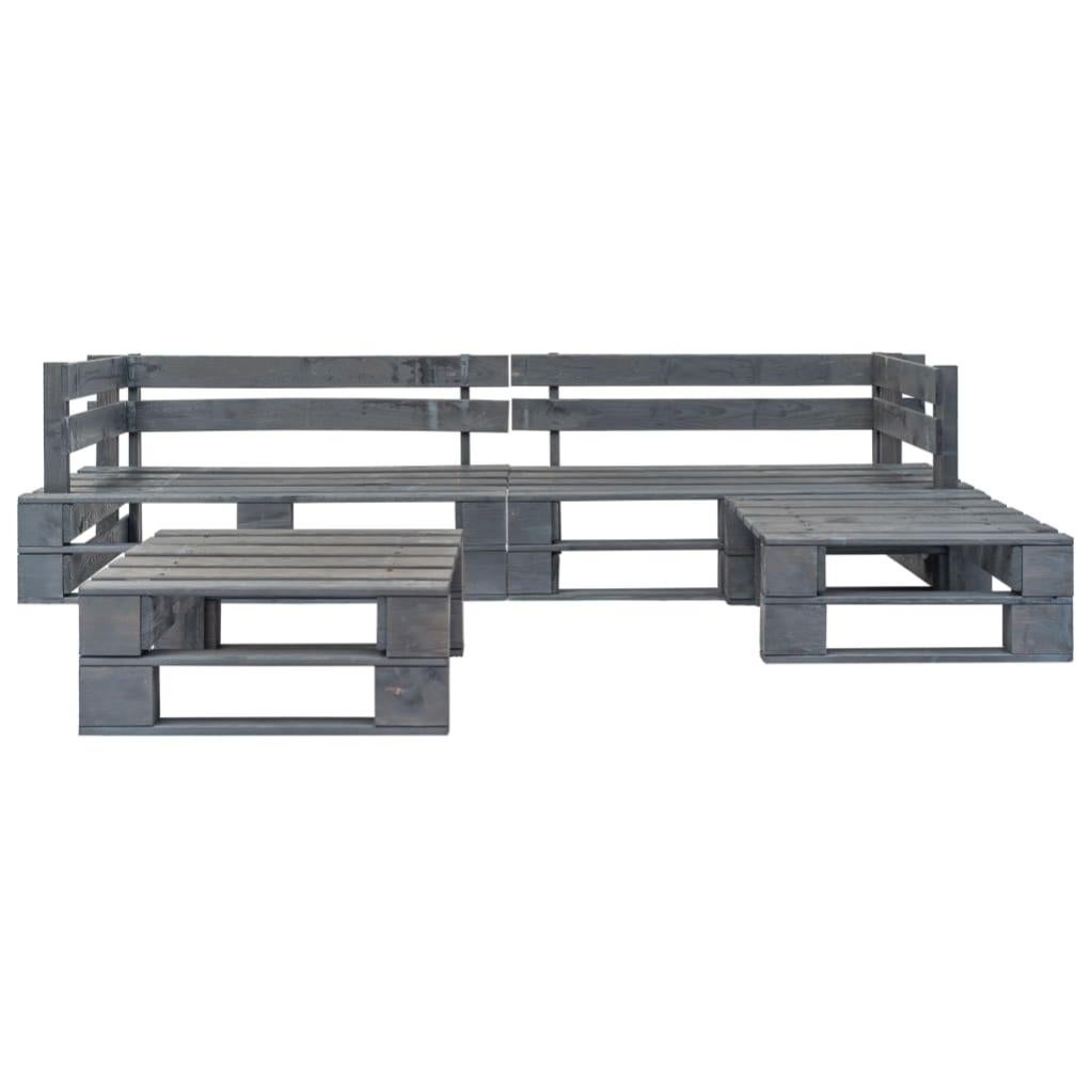 Pallet per mobili da giardino 4 pezzi in legno grigio | Leroy Merlin