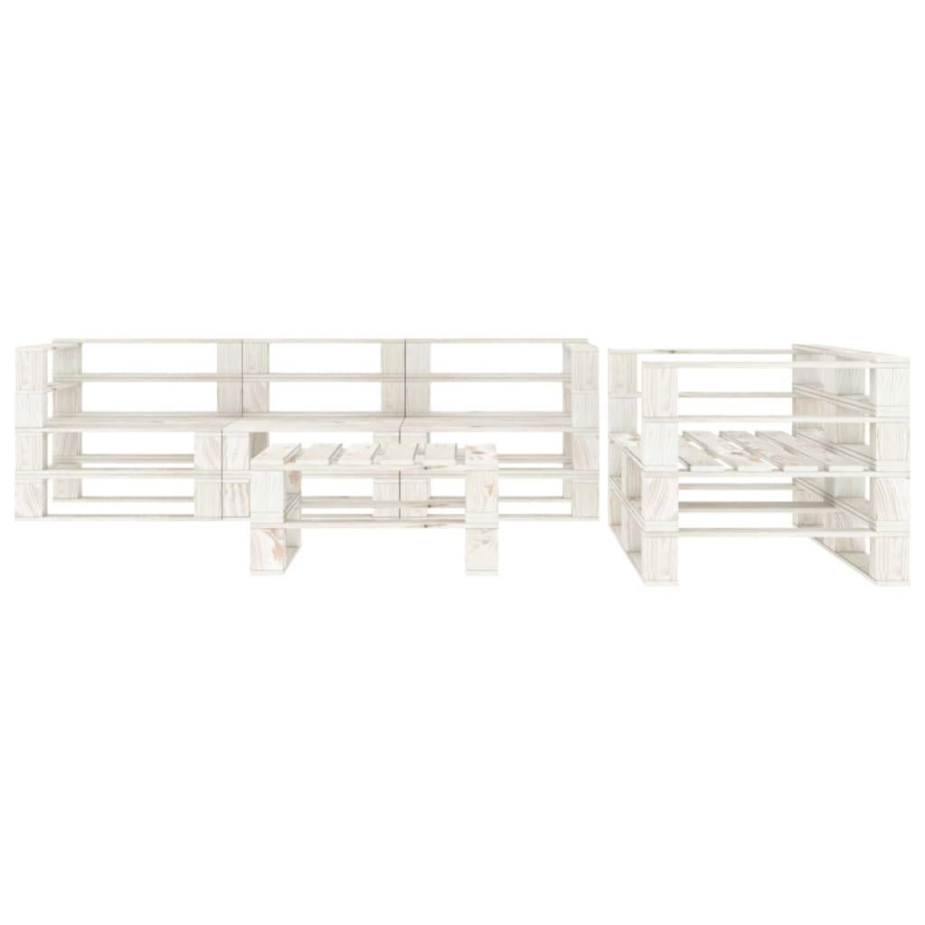 Pallet Mobili da Giardino 6 pz in Legno Bianco | Leroy Merlin