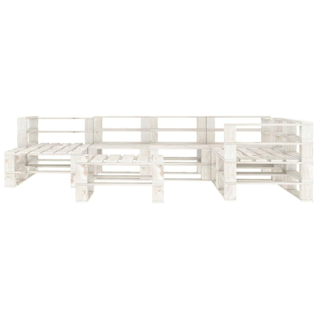 Pallet Mobili da Giardino 8 pz in Legno Bianco | Leroy Merlin