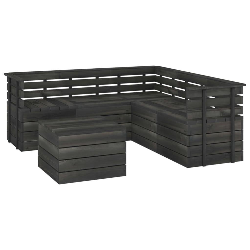 Mobili da giardino su pallet 6 pz. Legno di pino massiccio Grigio scuro ...