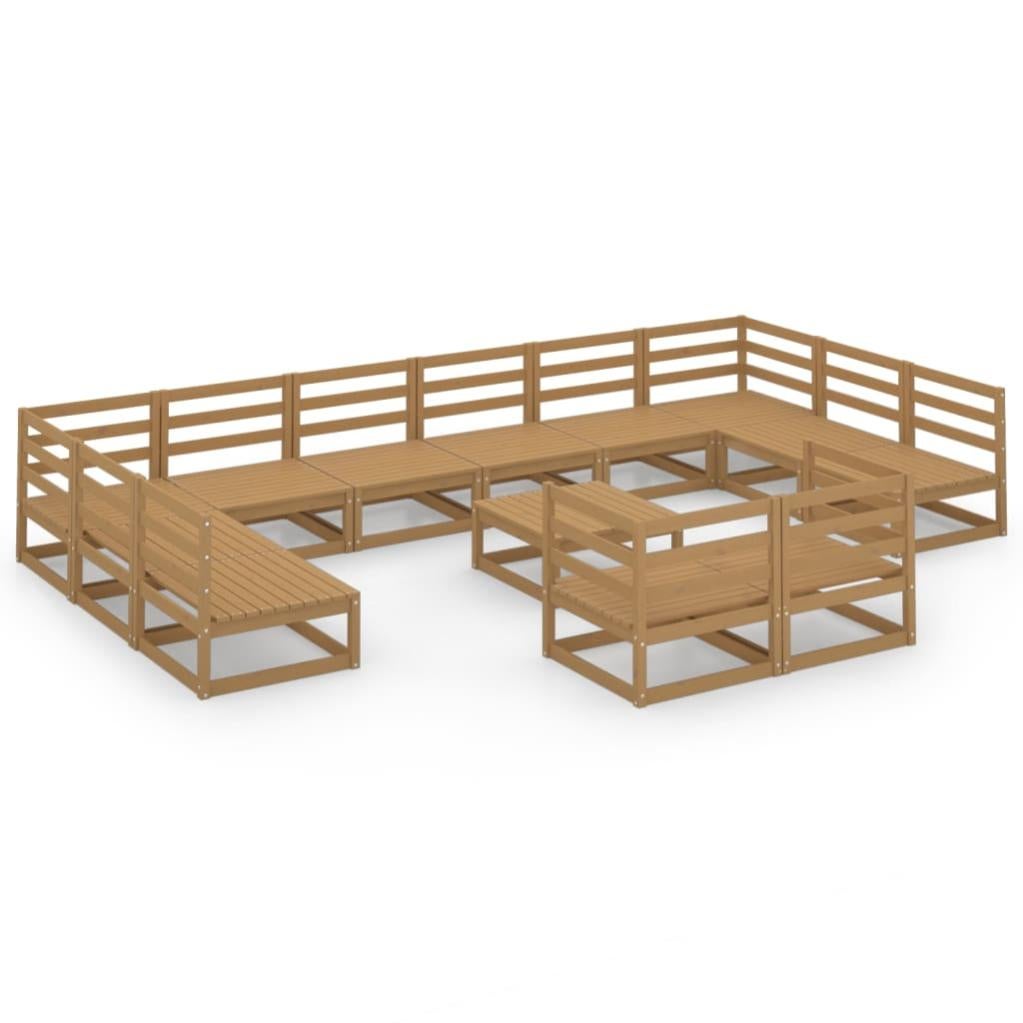 Mobili da giardino 13 pezzi in legno di pino massiccio | Leroy Merlin