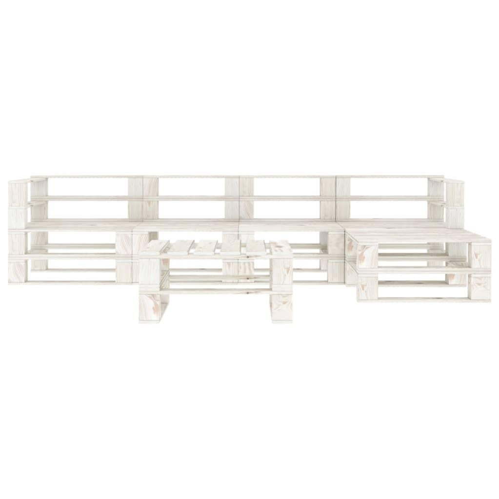 Pallet Mobili da Giardino 6 pz in Legno Bianco | Leroy Merlin