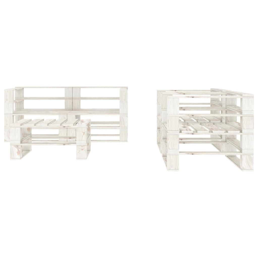Pallet Mobili da Giardino 5 pz in Legno Bianco | Leroy Merlin