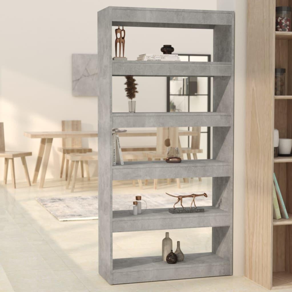 Bibliothèque de séparation Gris béton 80x30x166 cm Aggloméré | Leroy Merlin