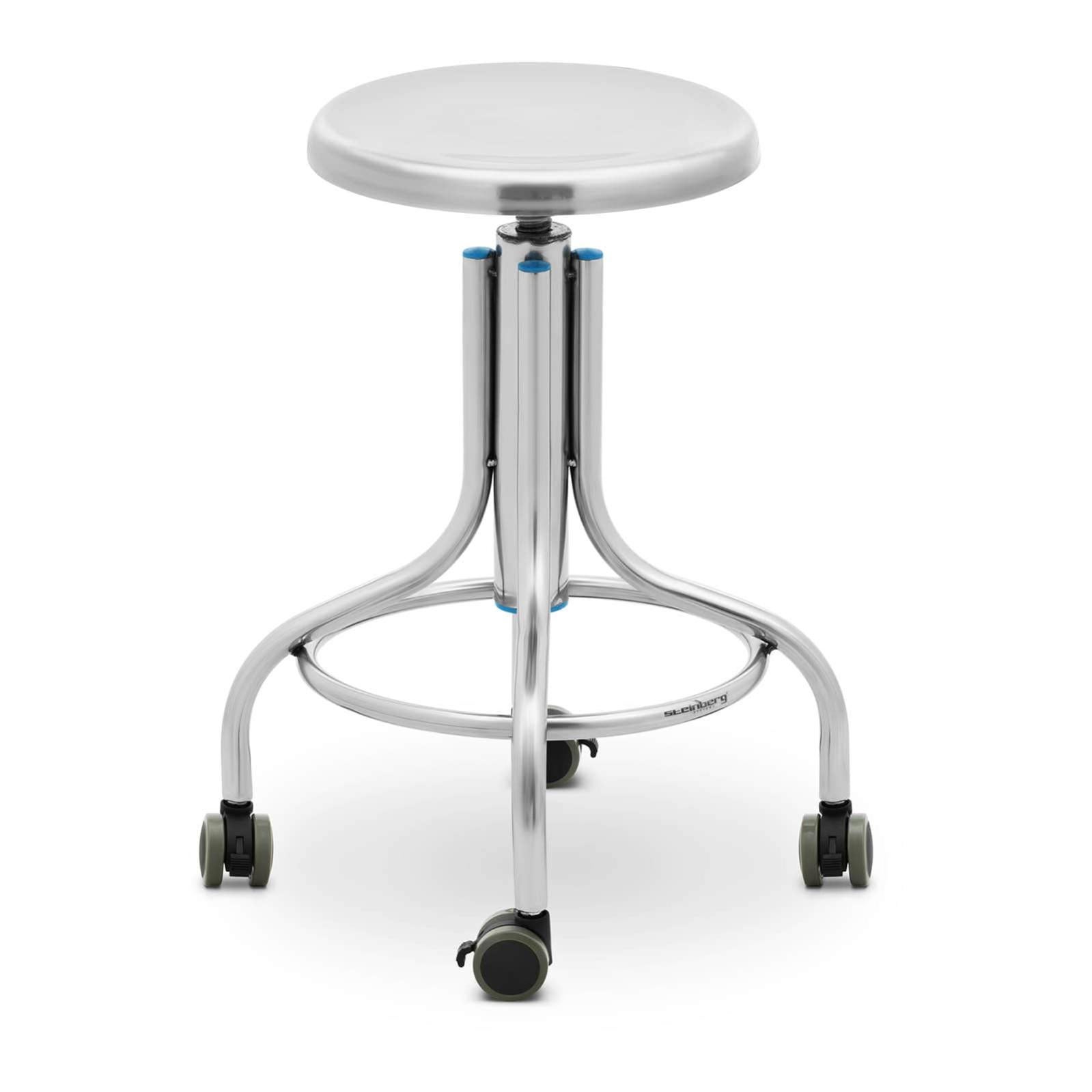 Tabouret labo - à roulettes - acier inoxydable - 100 kg 14_0005786 ...