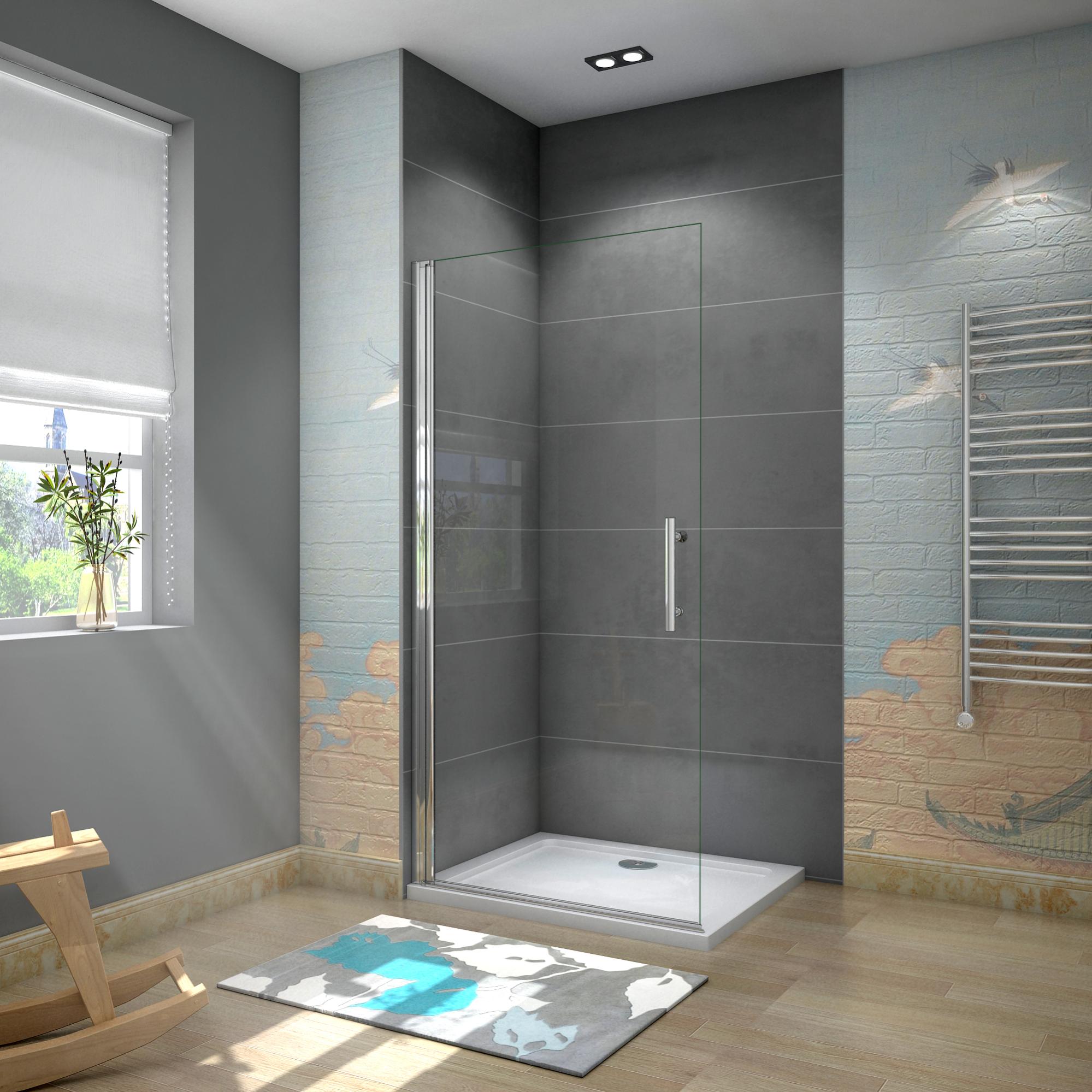 WALK IN Parete Doccia Movibile Girevole Verso Interno e Esterno 85x195 ...