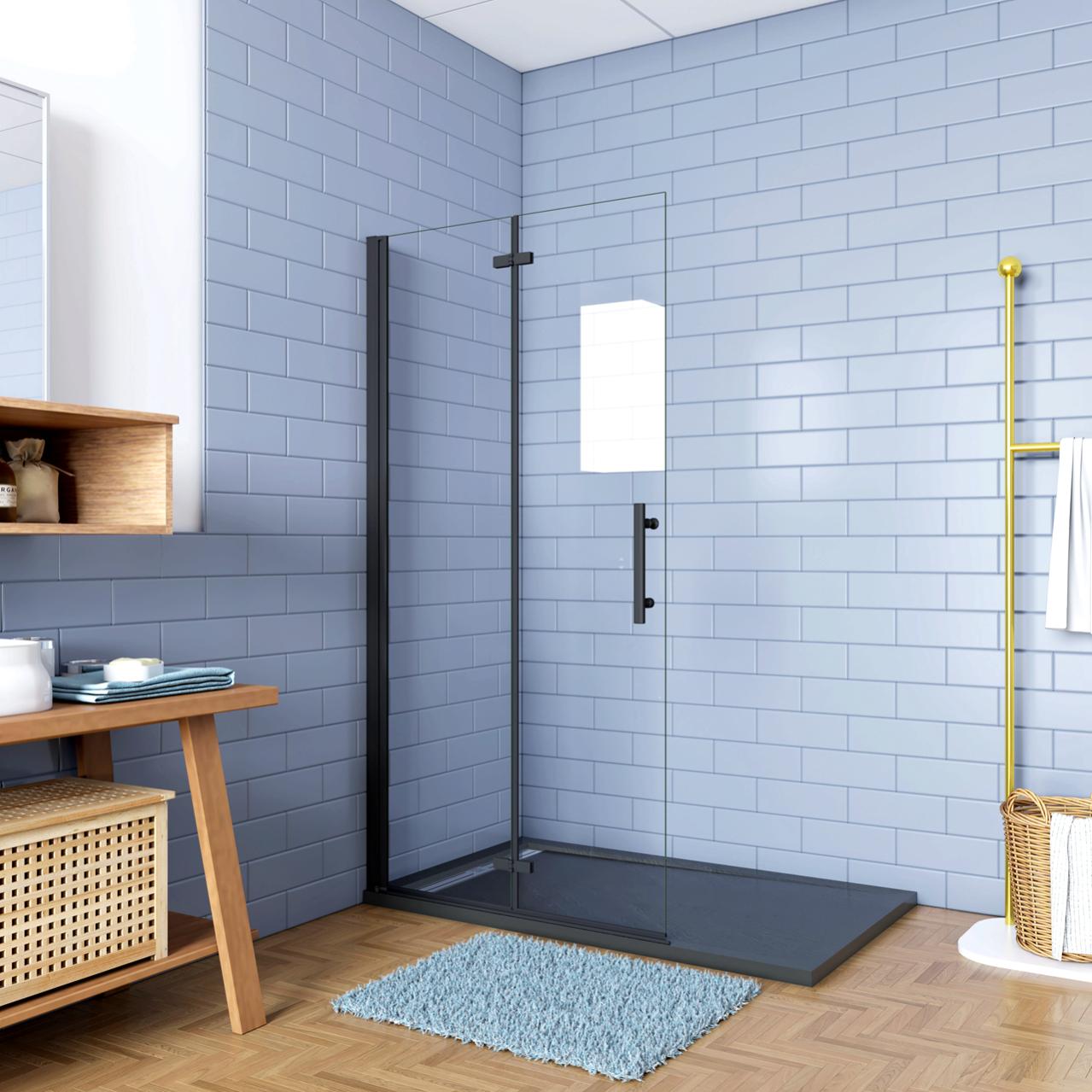 Walk in Parete Doccia Movibile 2 Pannelli Pieghevoli a Libro 95x190 cm ...