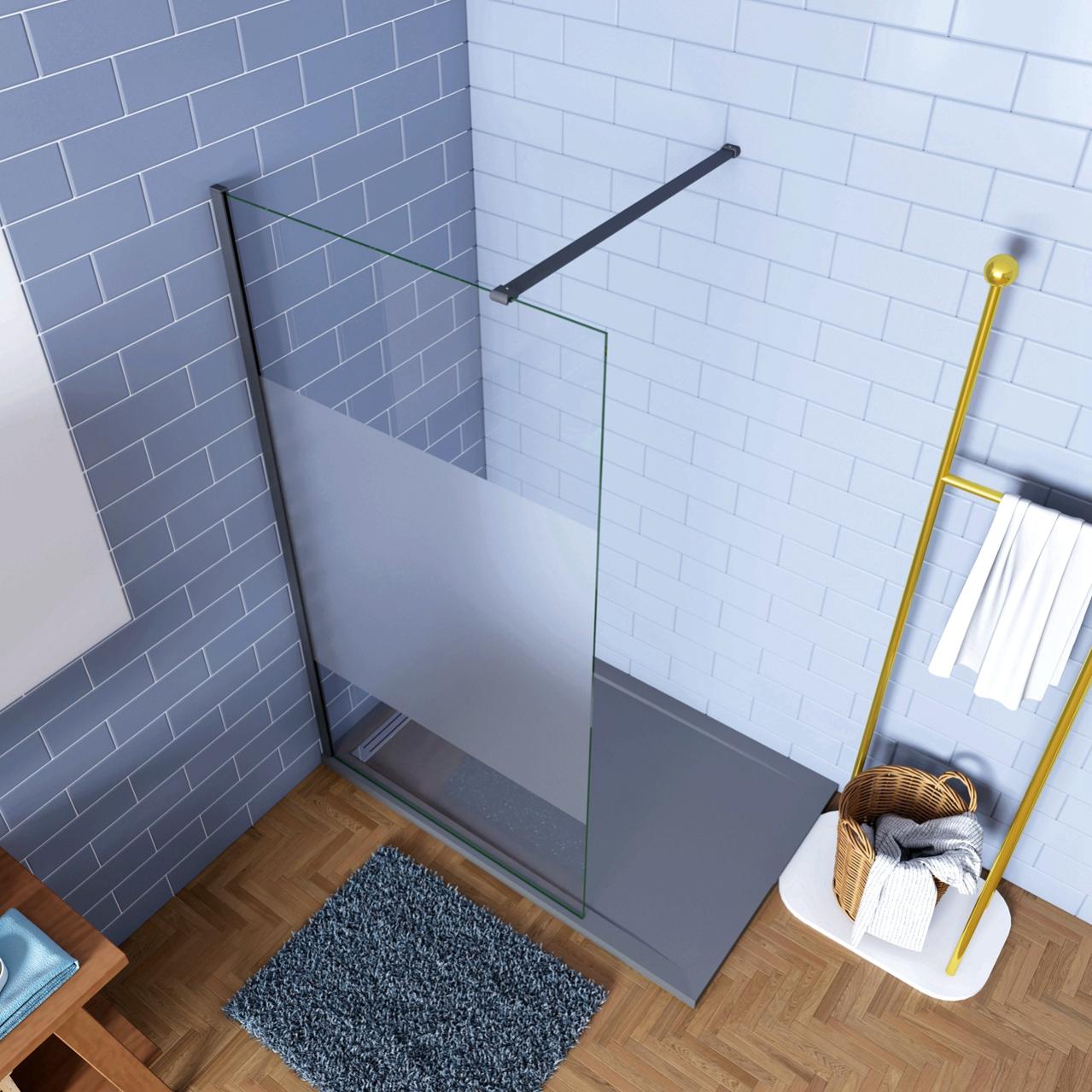 Doccia Walk In 85x200cm Parete Fissa Vetro Anti-frantumi Anticalcare da ...