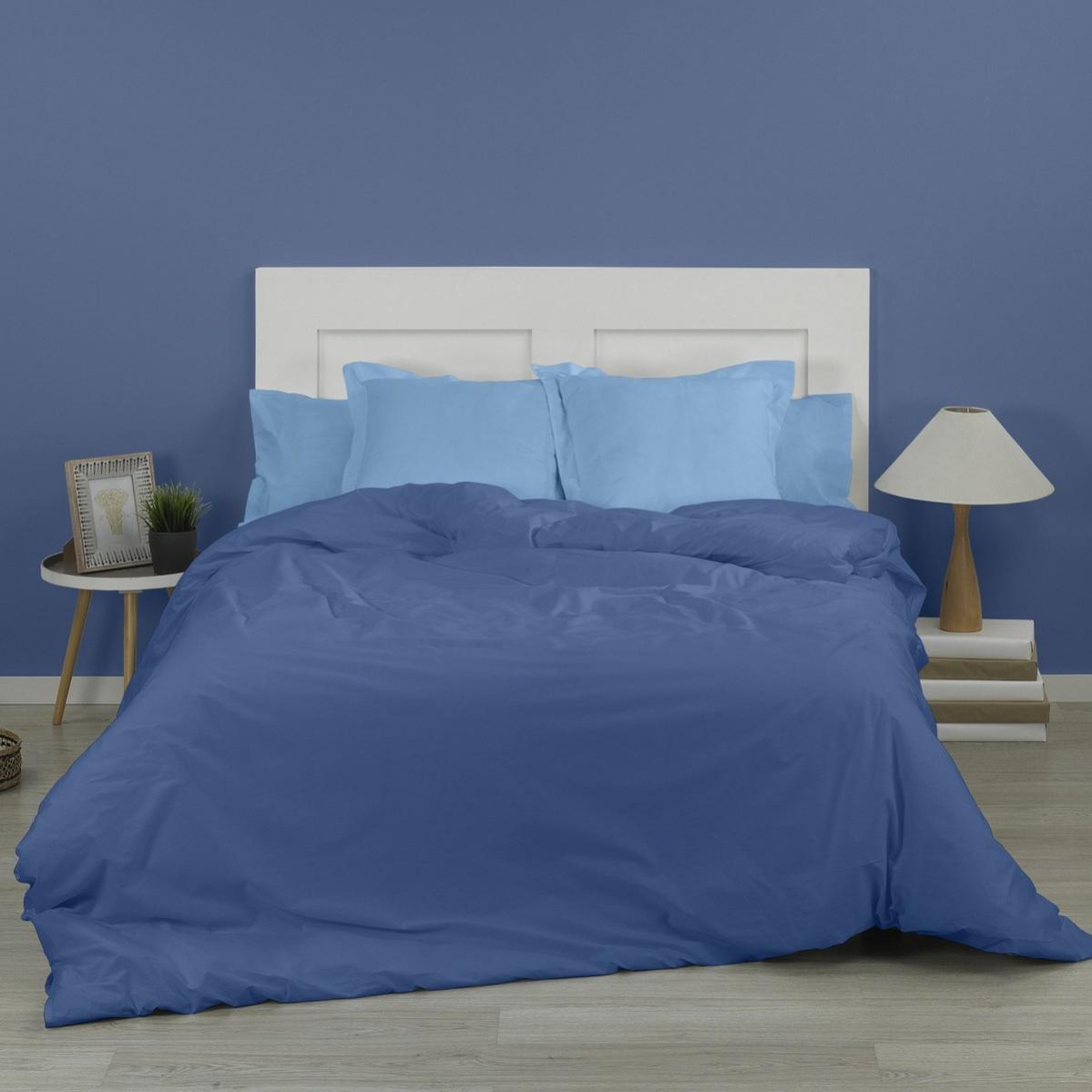 Funda Nórdica Lisa Polialgodón Color Azulón para Cama de 150 cm | Leroy ...