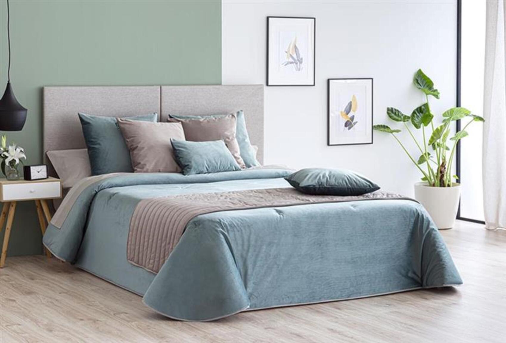 Edredon Conforter Velvet Liso Aterciopelado Turquesa para Cama de 160 ...