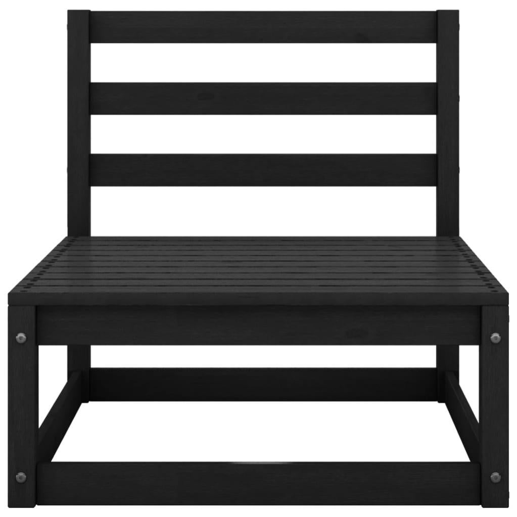 Sofá de jardín central Negro Madera maciza de pino | Leroy Merlin