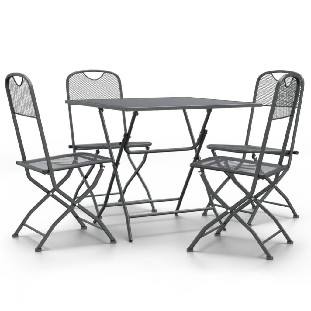 Mobilier à d?ner de jardin 5 pcs Maille Métal Anthracite | Leroy Merlin
