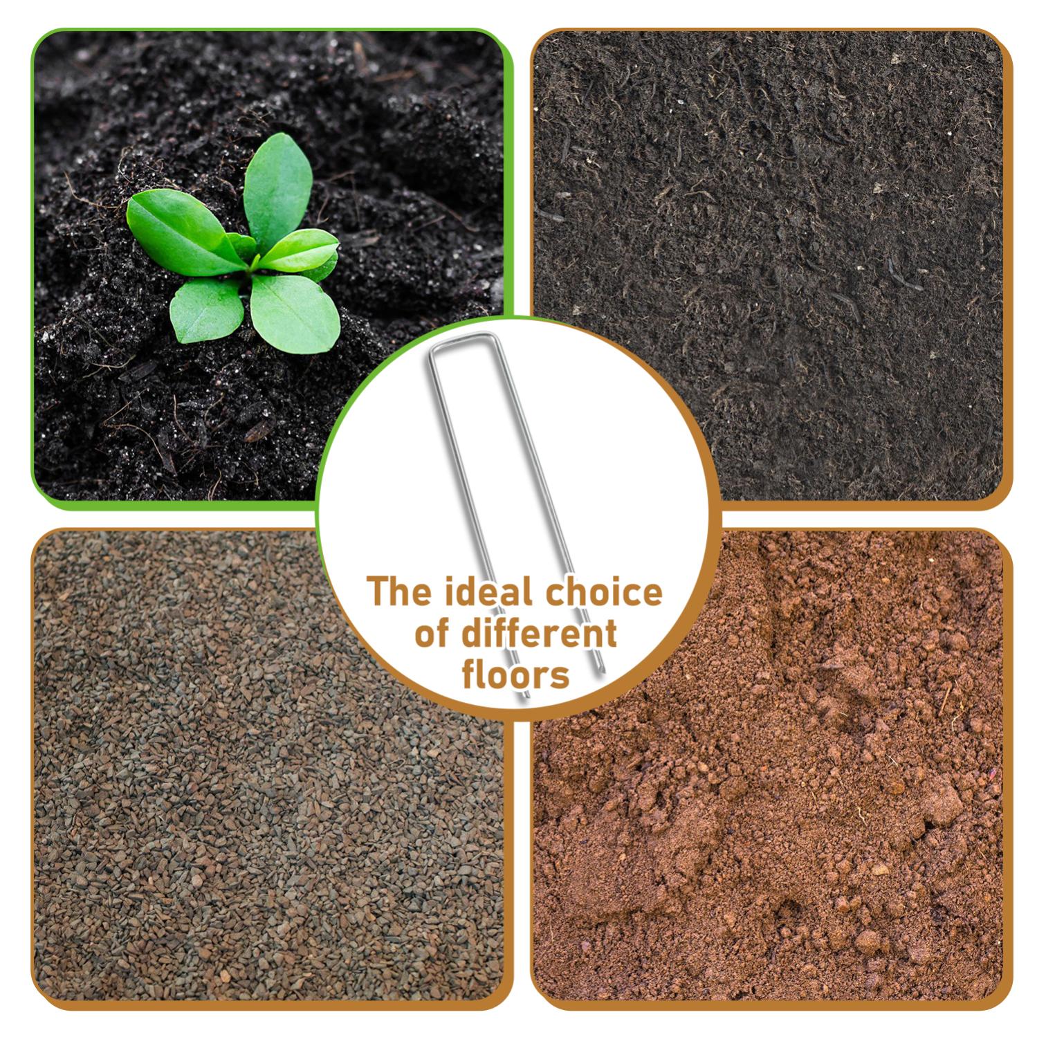 150 piquets d'ancrage au sol galvanisés 15x2,5cm piquets d'ancrage au ...