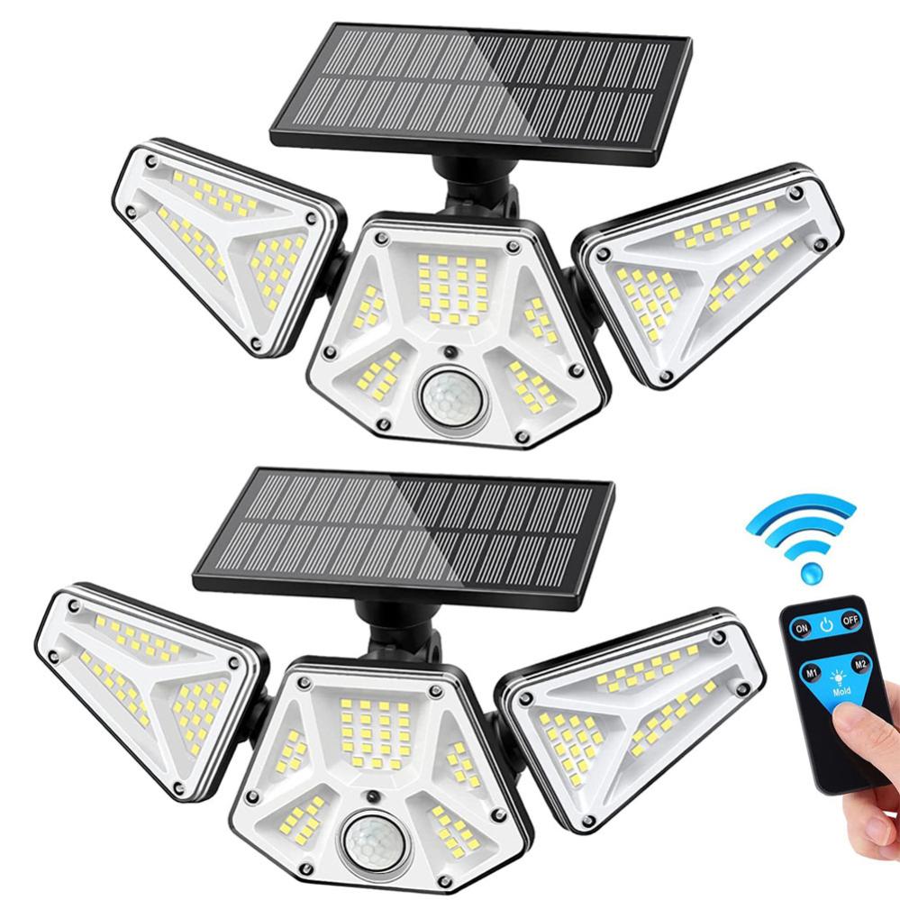 Lampe solaire 2 pièces avec indicateur/télécommande étanche IP65 projecteur solaire extérieur 3 ...