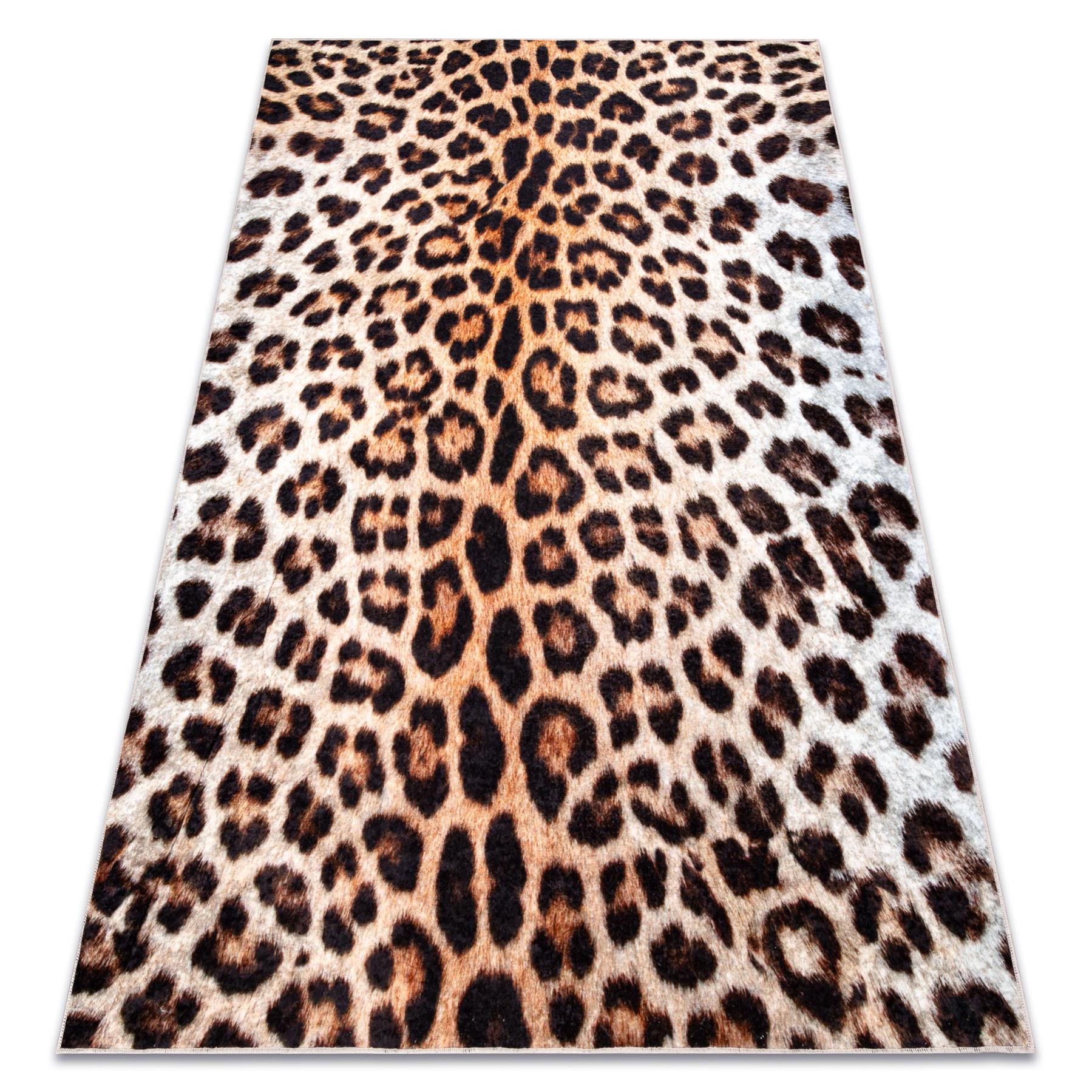 Tapis lavable MIRO 51568.804 Motif léopard antidérapant - crème ...