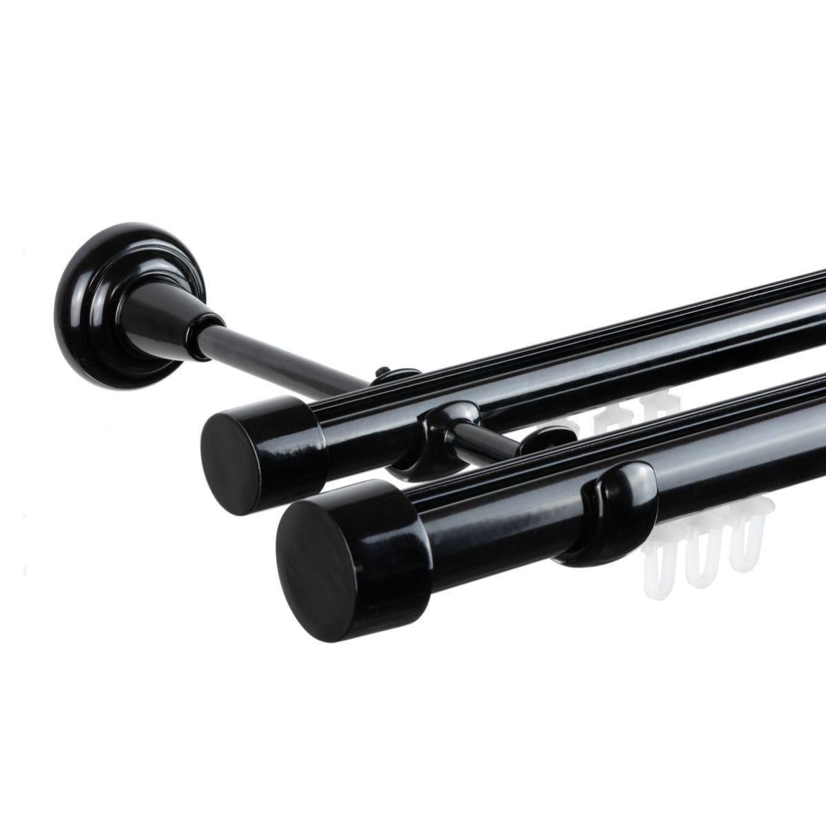 Double tringle à rideaux barre simple Tuyau et Profilé Noir 320 cm | Leroy Merlin