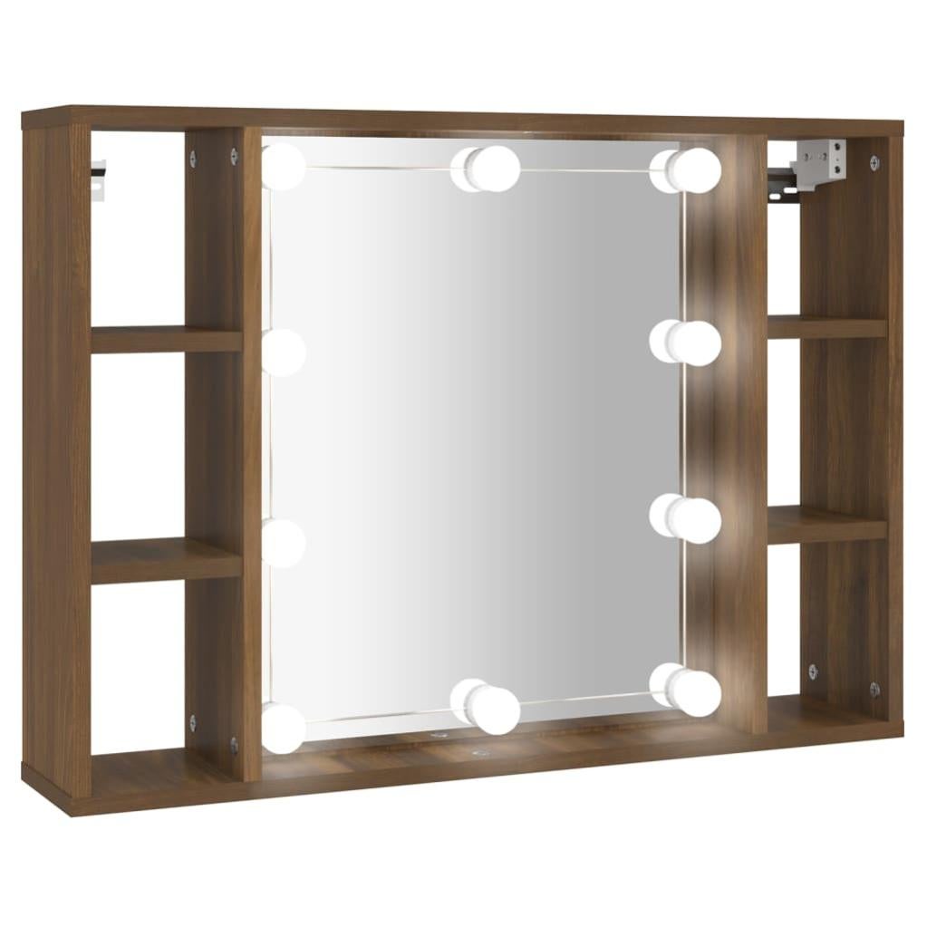 Mobile a specchio con LED Rovere marrone 76x15x55 cm | Leroy Merlin