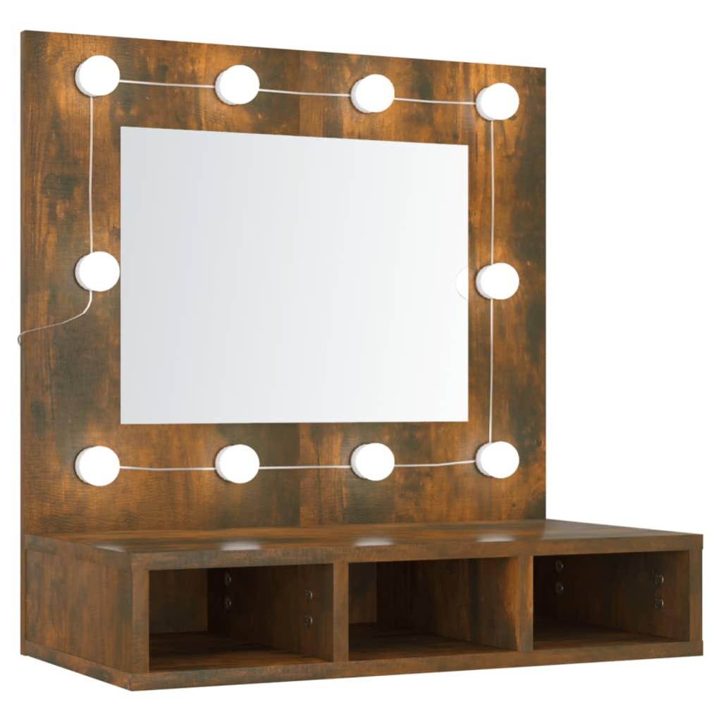 Mobile a specchio con LED Rovere fumé 60x31,5x62 cm | Leroy Merlin