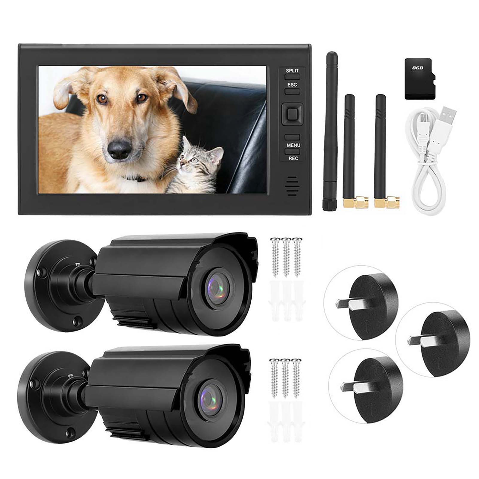 Telecamera a infrarossi wireless 4 canali LCD da 7 pollici con monitor ...