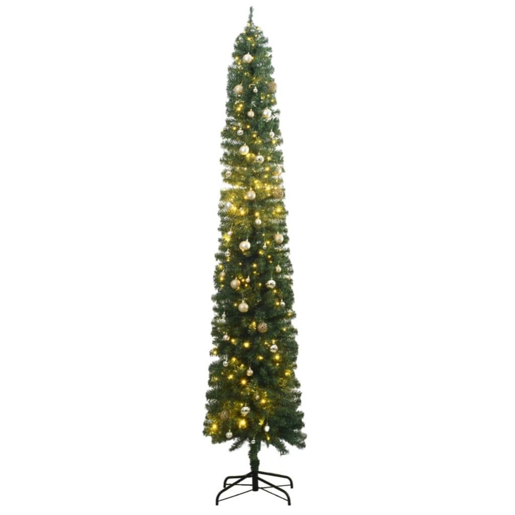 Albero di Natale sottile con 300 LED e palline 270 cm | Leroy Merlin