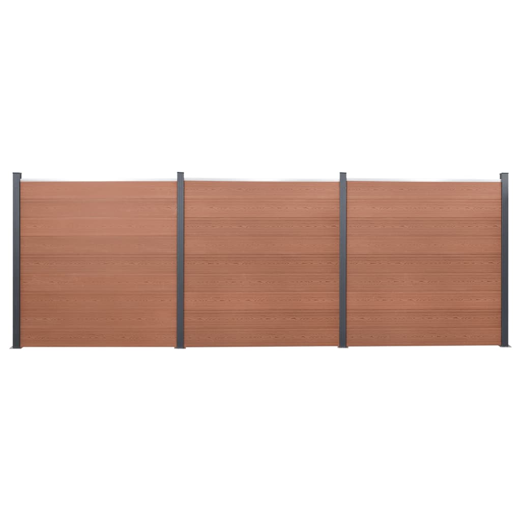 Ensemble de panneaux de cl?ture marron 526x186 cm WPC | Leroy Merlin
