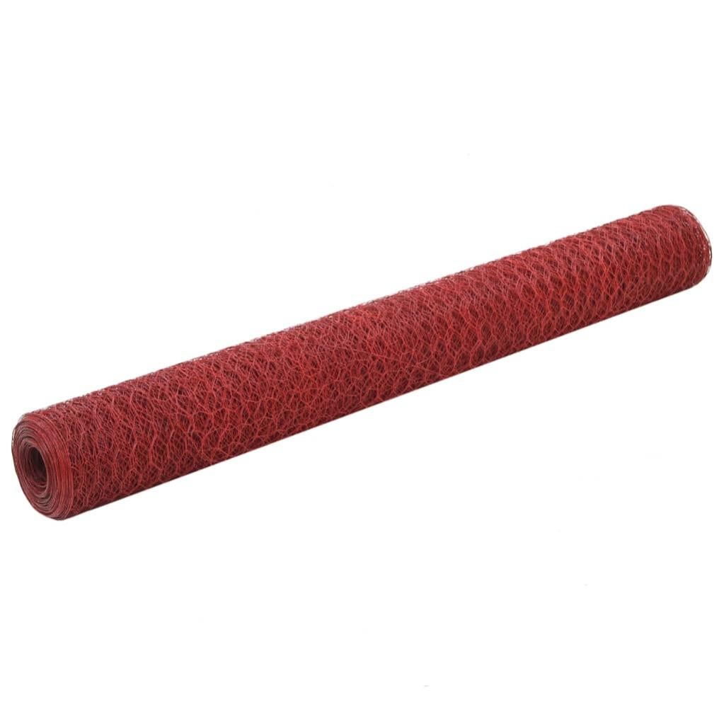 Rete in acciaio con rivestimento in PVC 25x1,2 m Rossa | Leroy Merlin