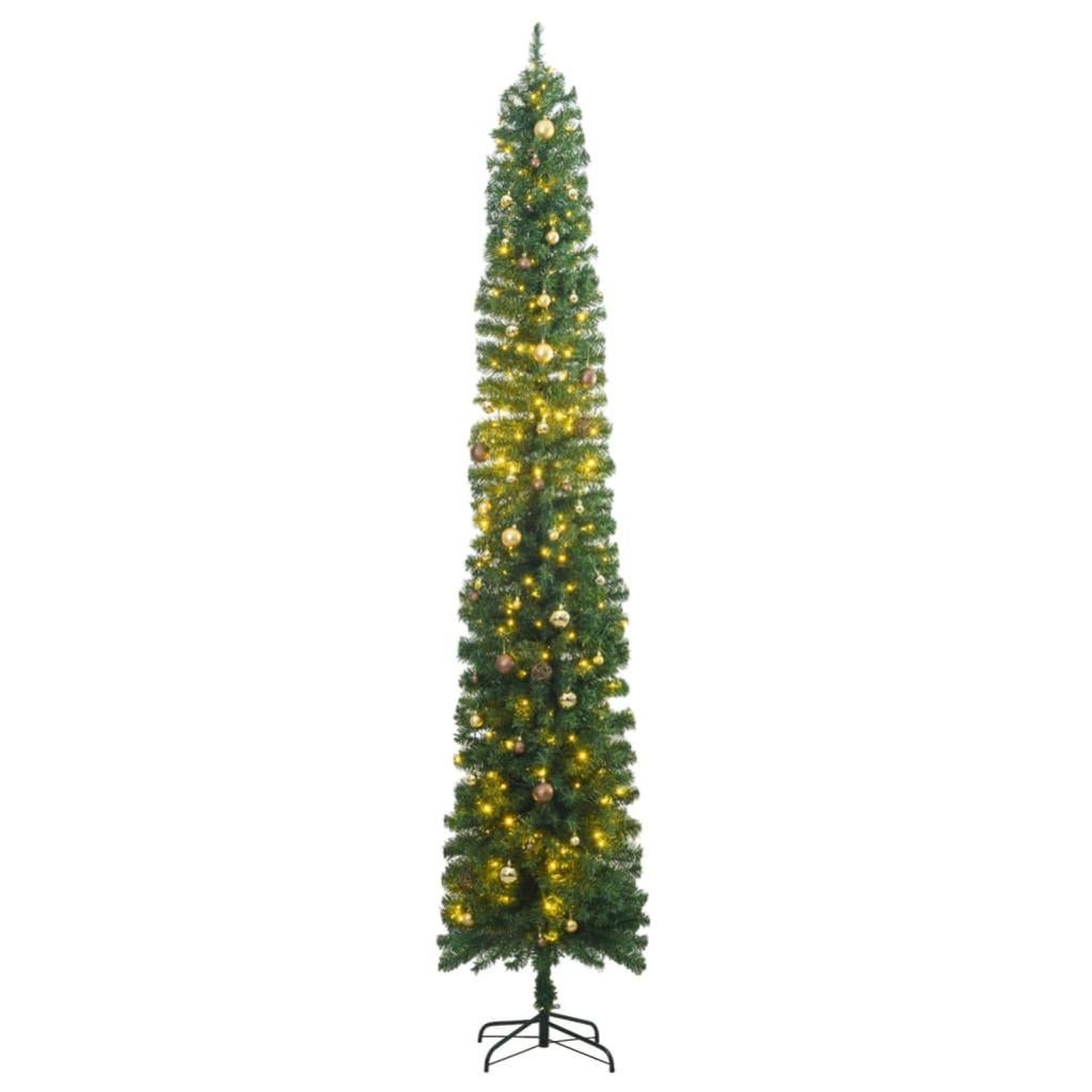 Albero di Natale sottile con 300 LED e palline 270 cm | Leroy Merlin