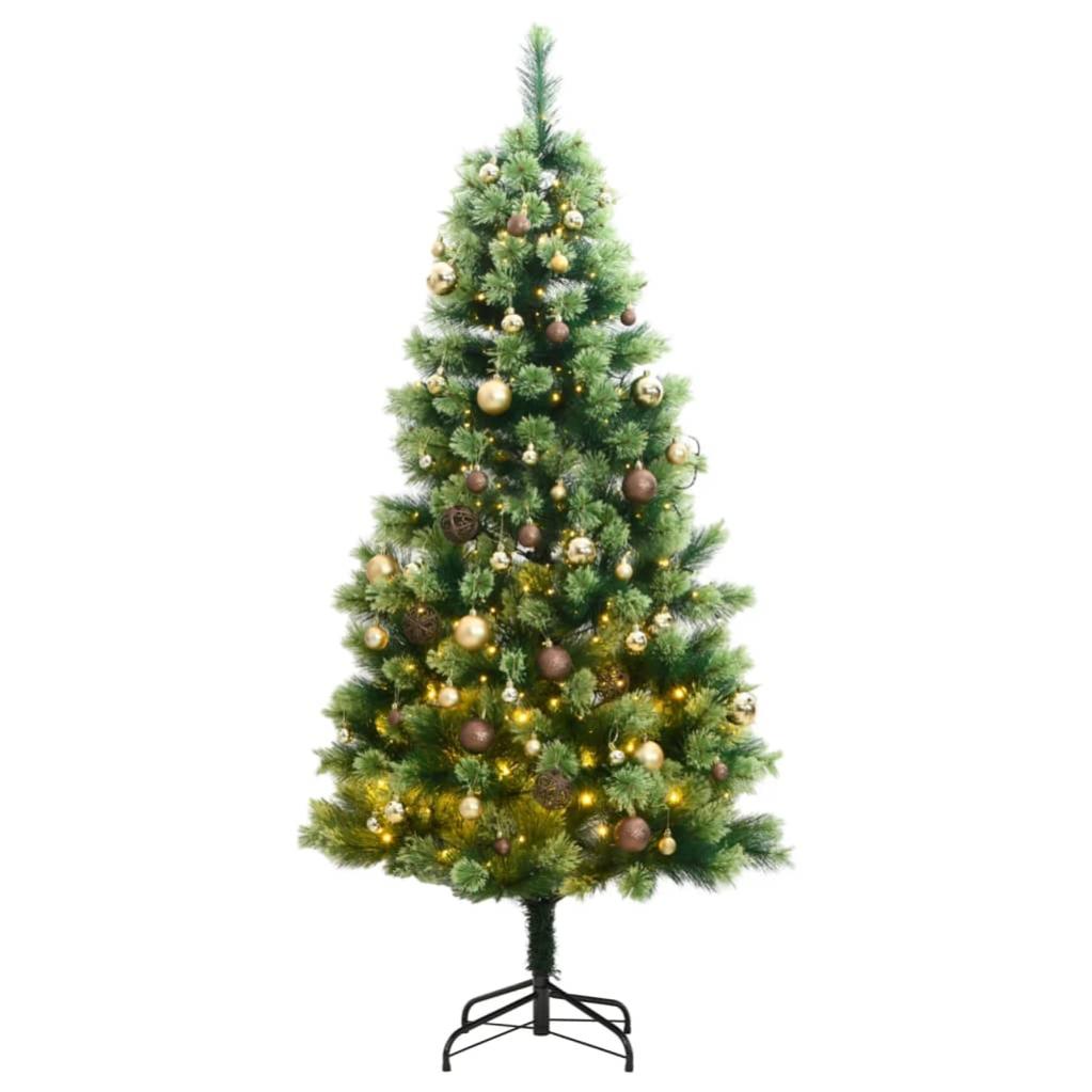 Albero di Natale artificiale snodabile 150 led e palline 120 cm | Leroy ...