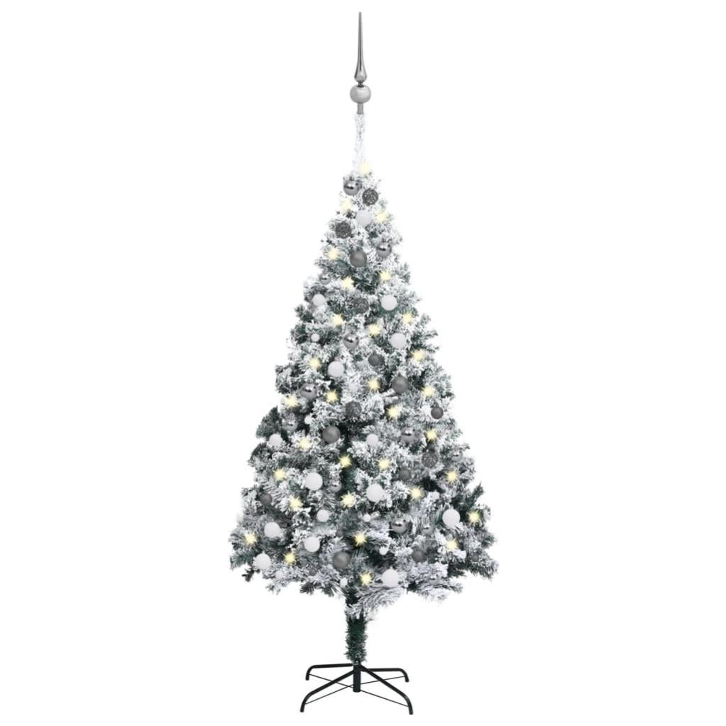 Arbre de No?l artificiel pré-éclairé et boules vert 180 cm PVC | Leroy Merlin