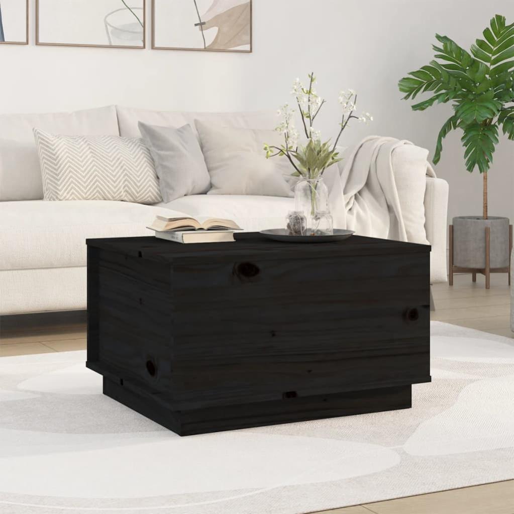 Table basse Noir 60x50x35 cm Bois massif de pin | Leroy Merlin
