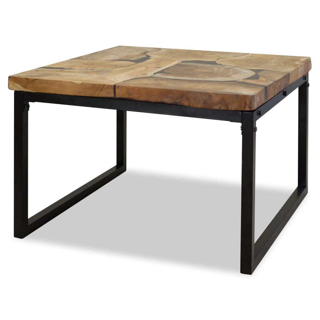 Table basse Teck Résine 60 x 60 x 40 cm | Leroy Merlin