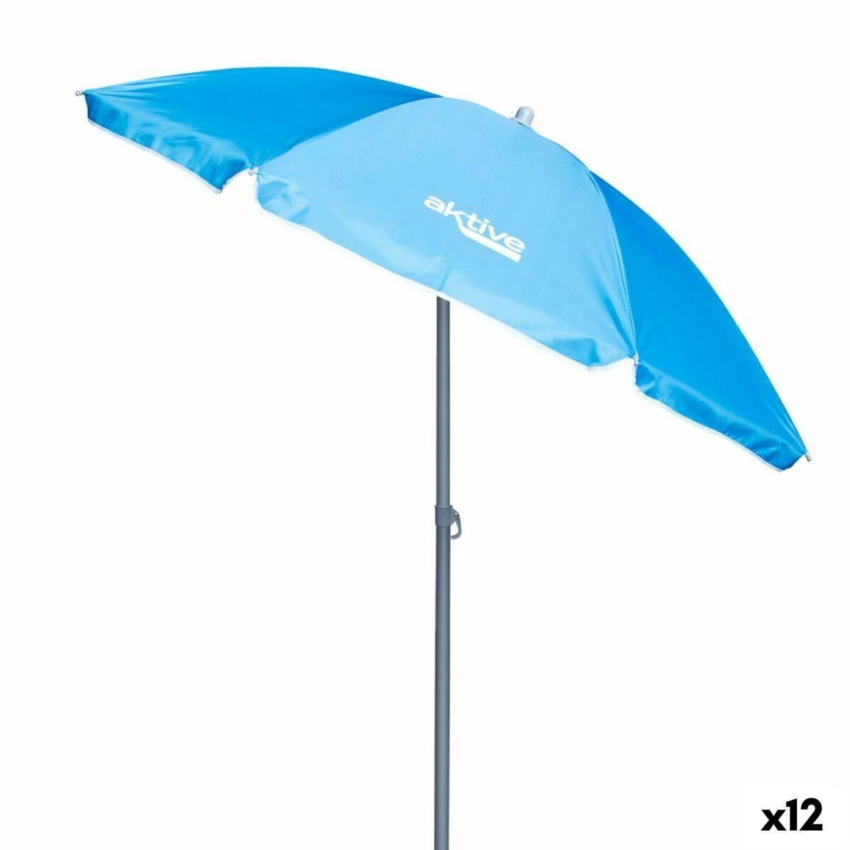 Sombrilla Aktive UV50 Ø 180 cm Azul Poliéster Aluminio 180 x 187,5 x ...