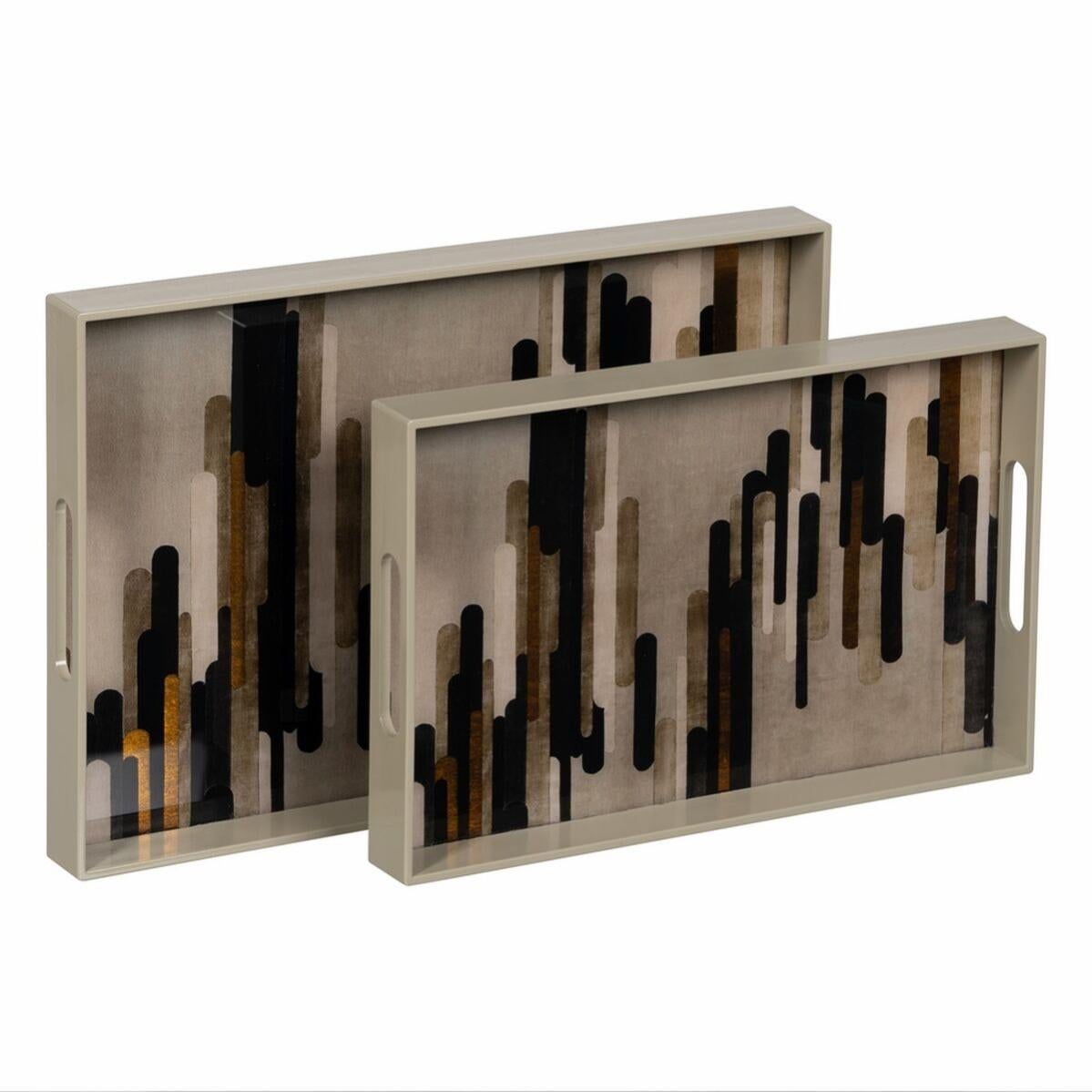 Plateau apéritif PVC Verre Abstrait 45 x 31 x 4,2 cm (2 Unités) | Leroy ...