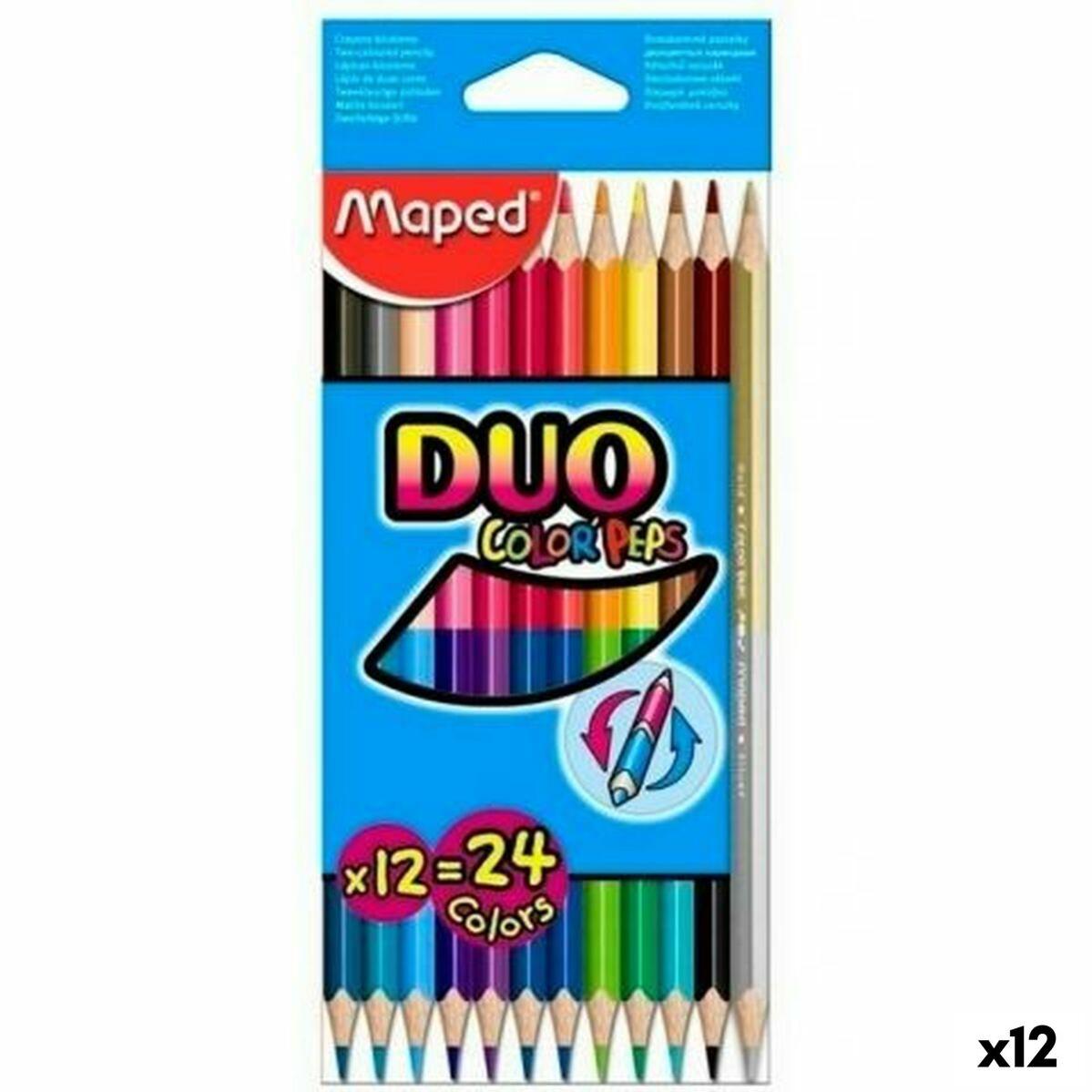 Crayons de couleur Maped Duo Color' Peps Multicouleur 12 Pièces Double ...
