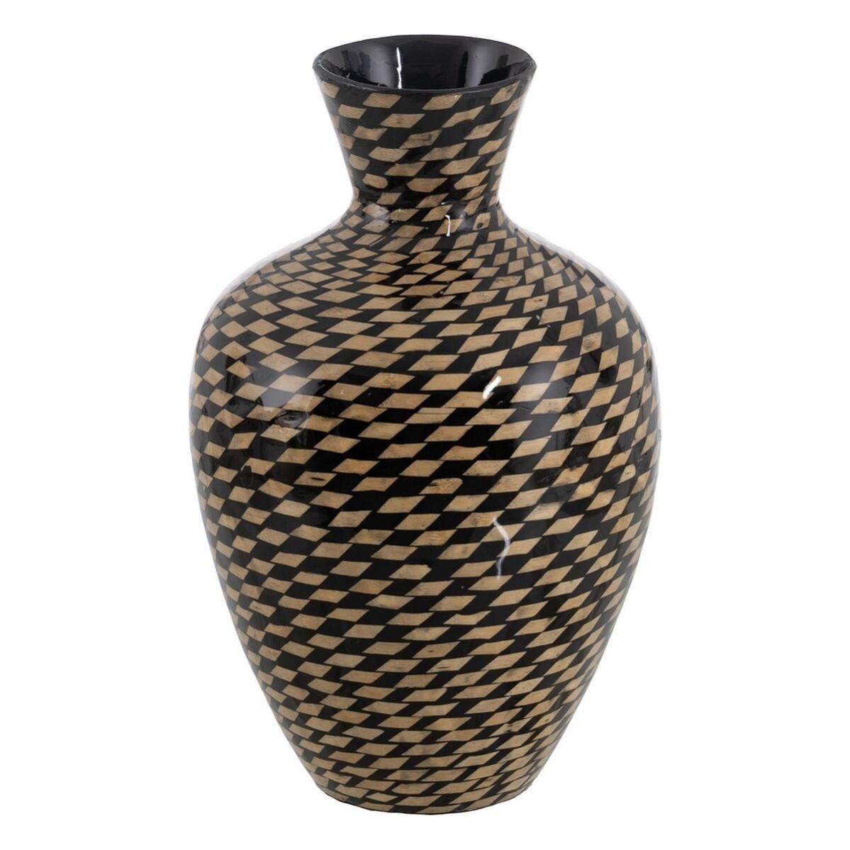 Jarrón Negro Beige Bambú 28 x 28 x 46 cm | Leroy Merlin