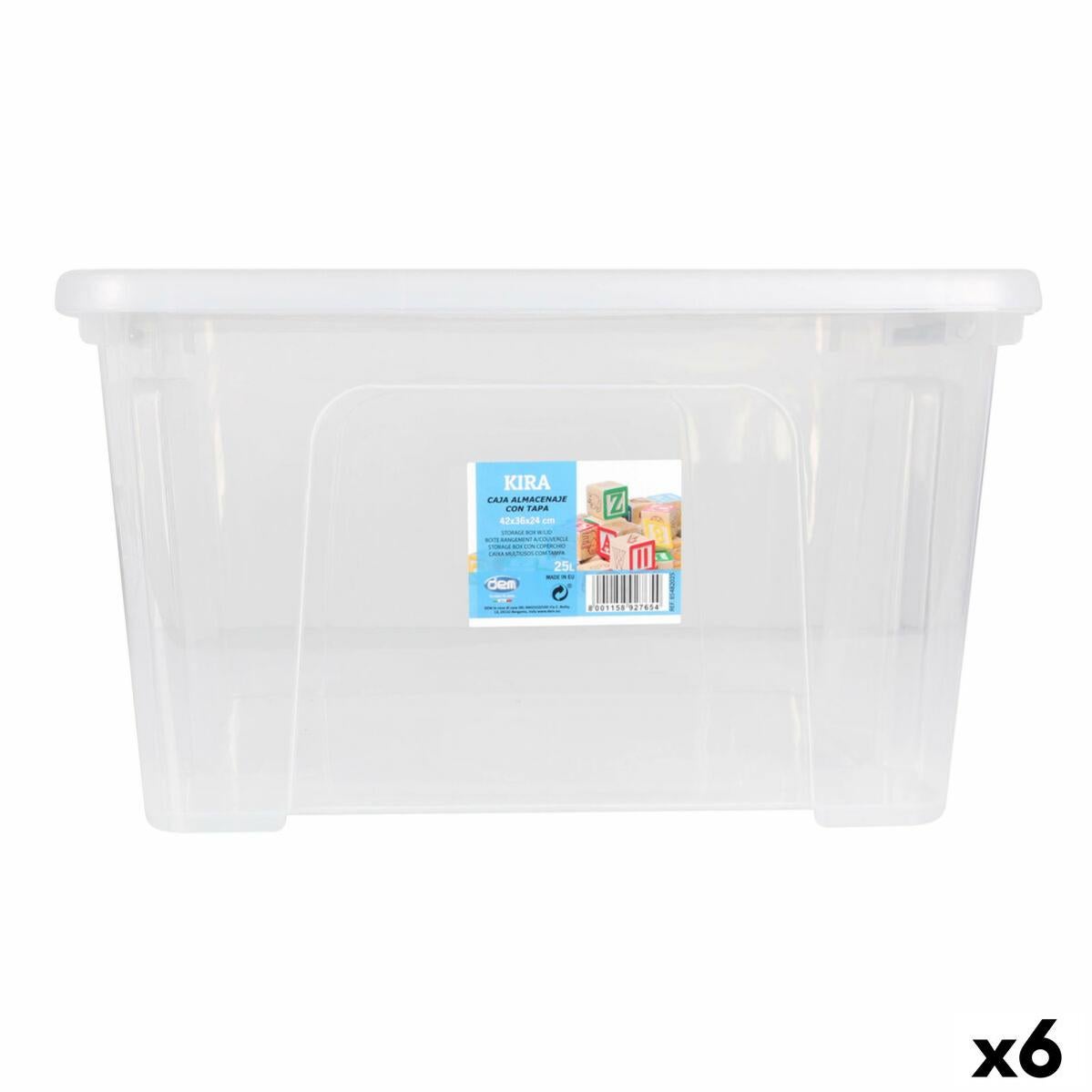 Boîte de rangement avec couvercle Dem Kira Plastique Transparent 25 L ...