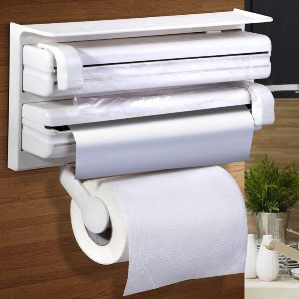 Organizer Portarotoli e Pellicole da Cucina Plastica Bianco Ripiano ...