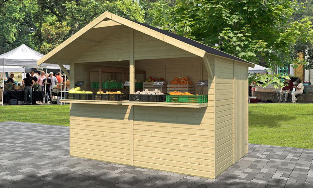 Kiosque commercial Tolga 3 x 2m panneaux bois | Leroy Merlin
