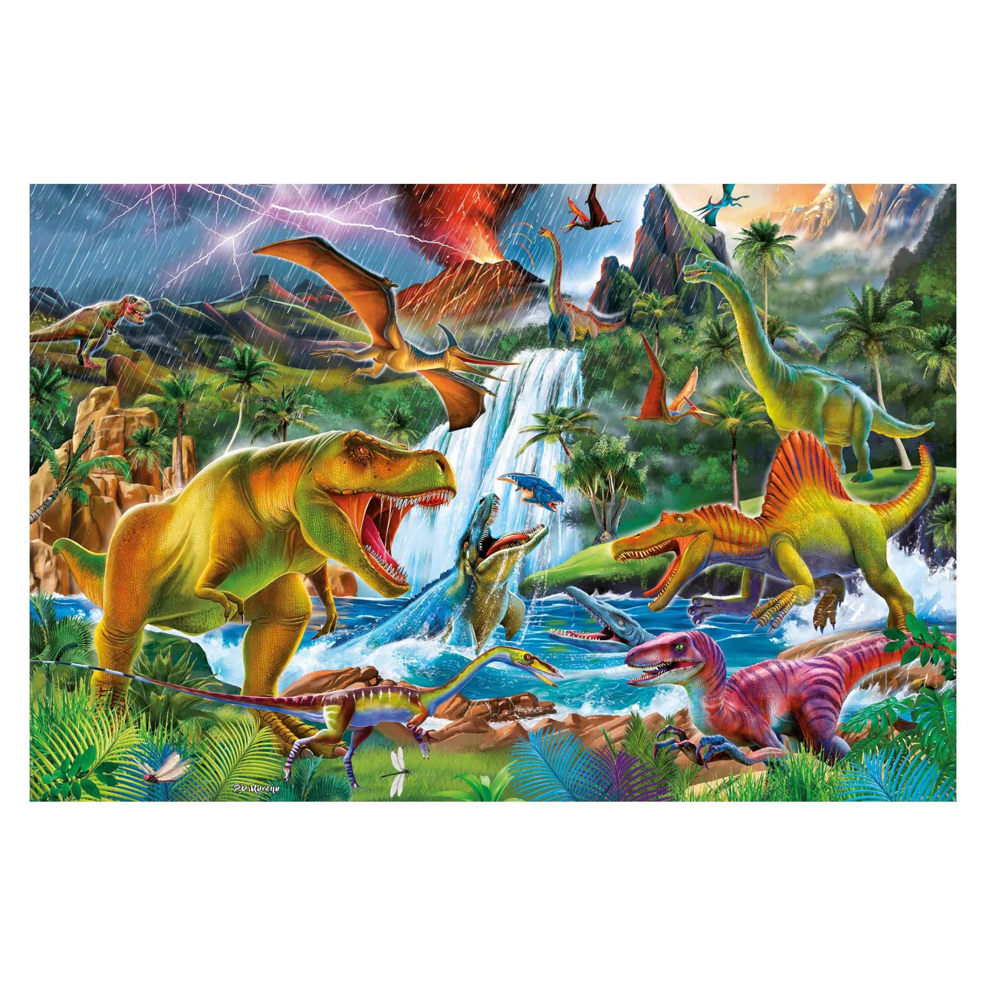 Papier peint panoramique dinosaure illustration animaux 283 - chambre ...