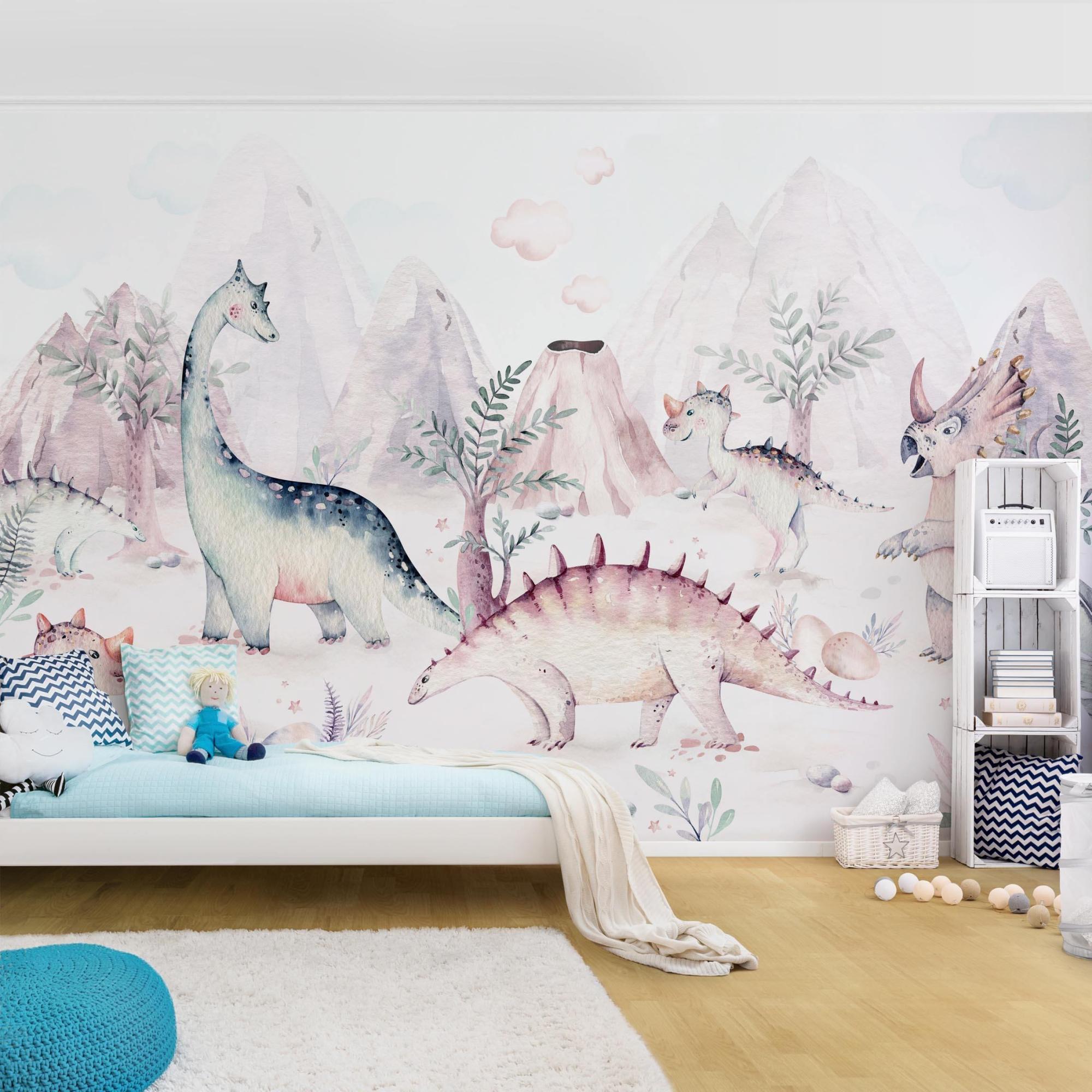 Papier peint panoramique aquarelle animaux art 354 - chambre enfant ...