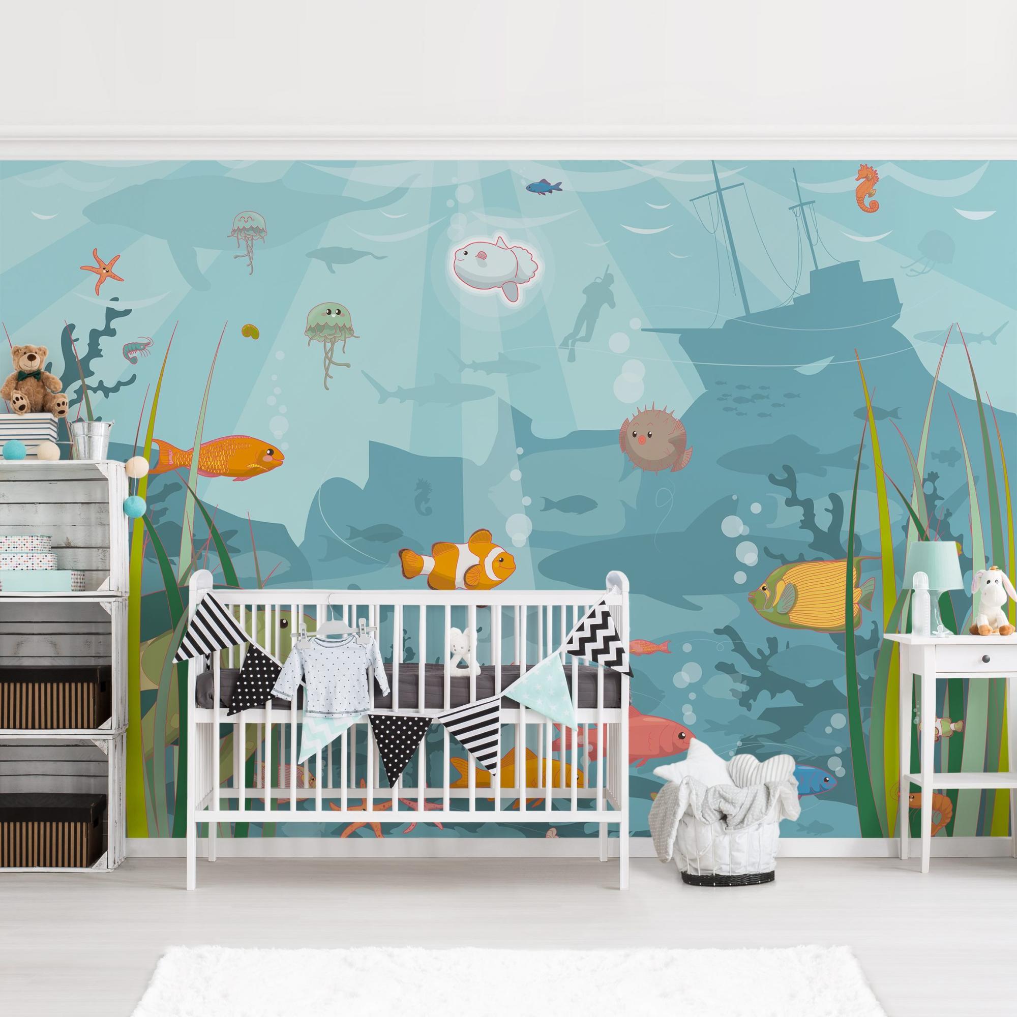 Papel pintado fotomural paisaje niños animales 72 - habitación infantil ...