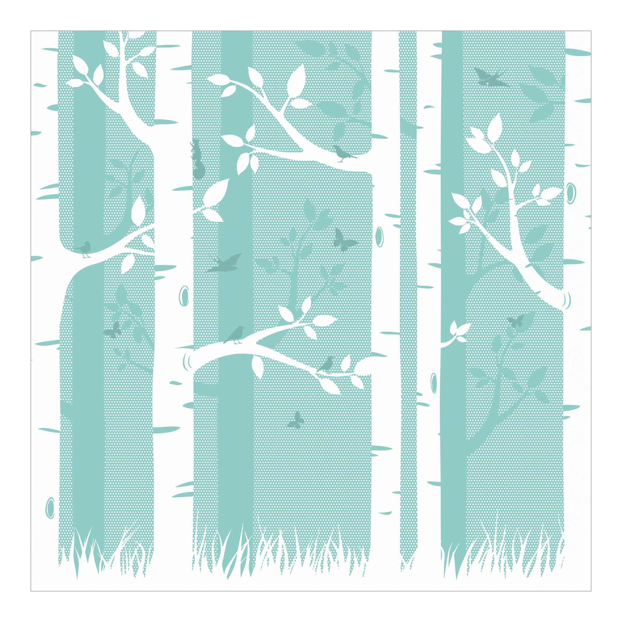 Papier peint panoramique forêt animaux nature papillons oiseaux 55 ...