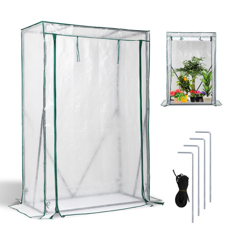 Serre de jardin, Serre de tomates en acier et PVC à porte zippée 100 x ...