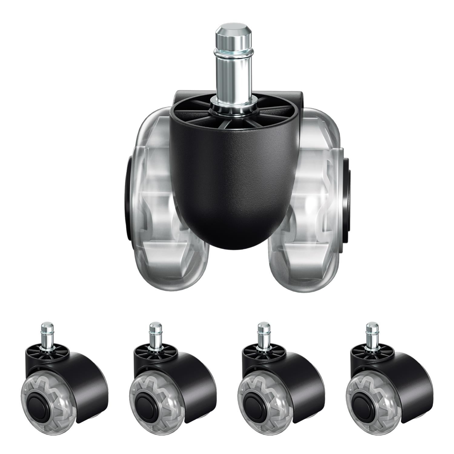 5 pcs Roulettes Chaise de Bureau,Rotation de 360 degrés Contre Rayure ...