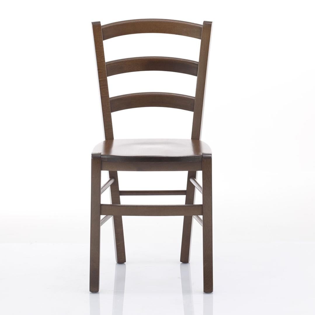 Sedia mod. Venezia con seduta legno massello - Noce scuro 41x45x88 ...