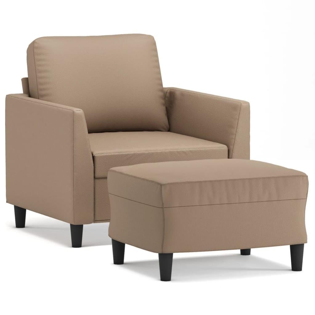 Fauteuil de Salon，Fauteuil avec repose-pied Cappuccino 60 cm ...
