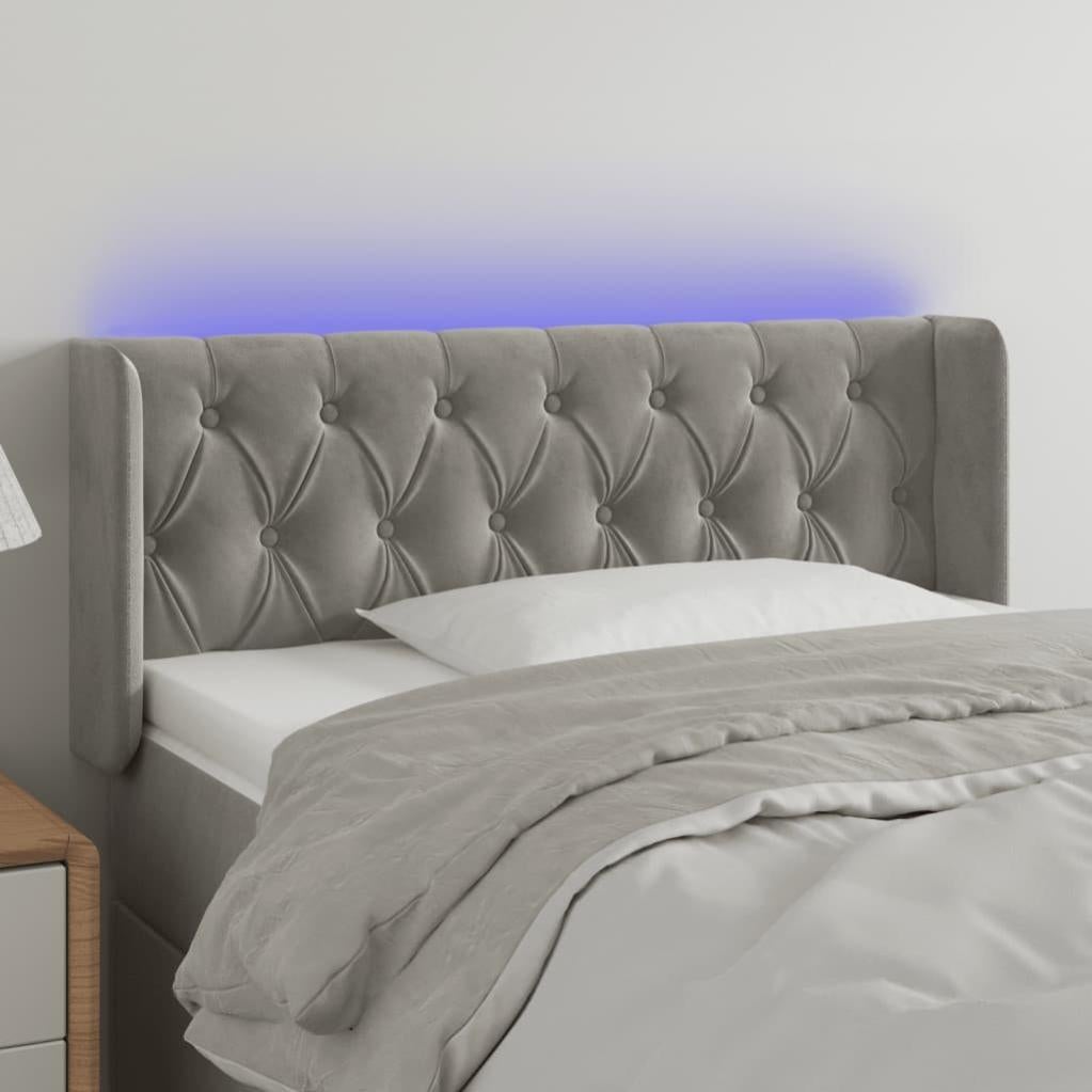 Tête de lit à LED Pour Lit adulte，Décoration murale Gris clair 93x16x78 ...