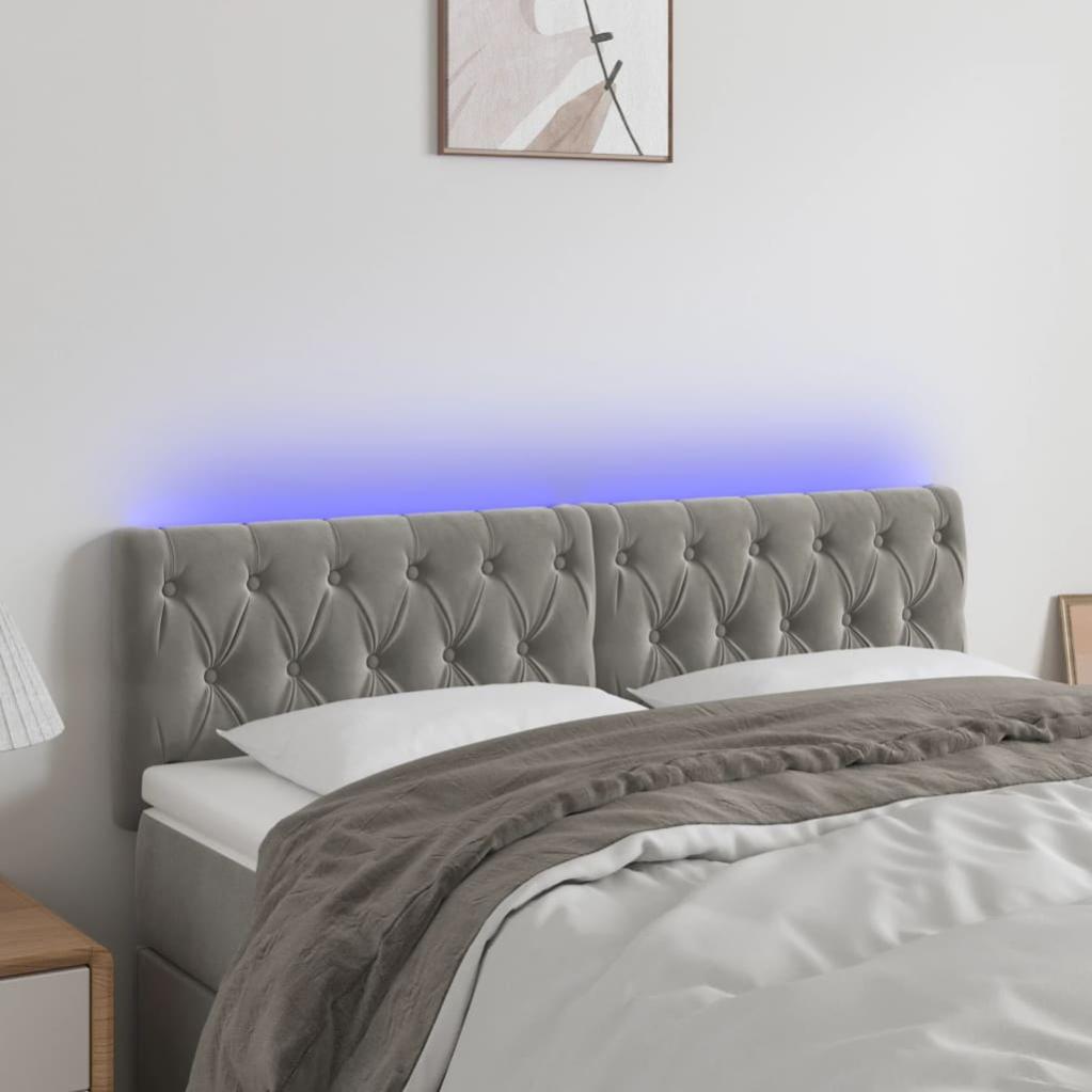 Tête de lit à LED Pour Lit adulte，Décoration murale Gris clair 160x7x78 ...
